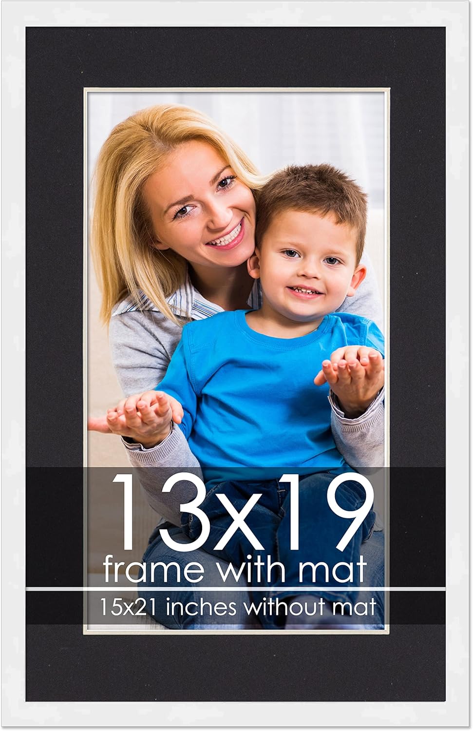 Amazon.com - 13x19 Frame with Mat - White 15x21 Frame Wood Made to ...