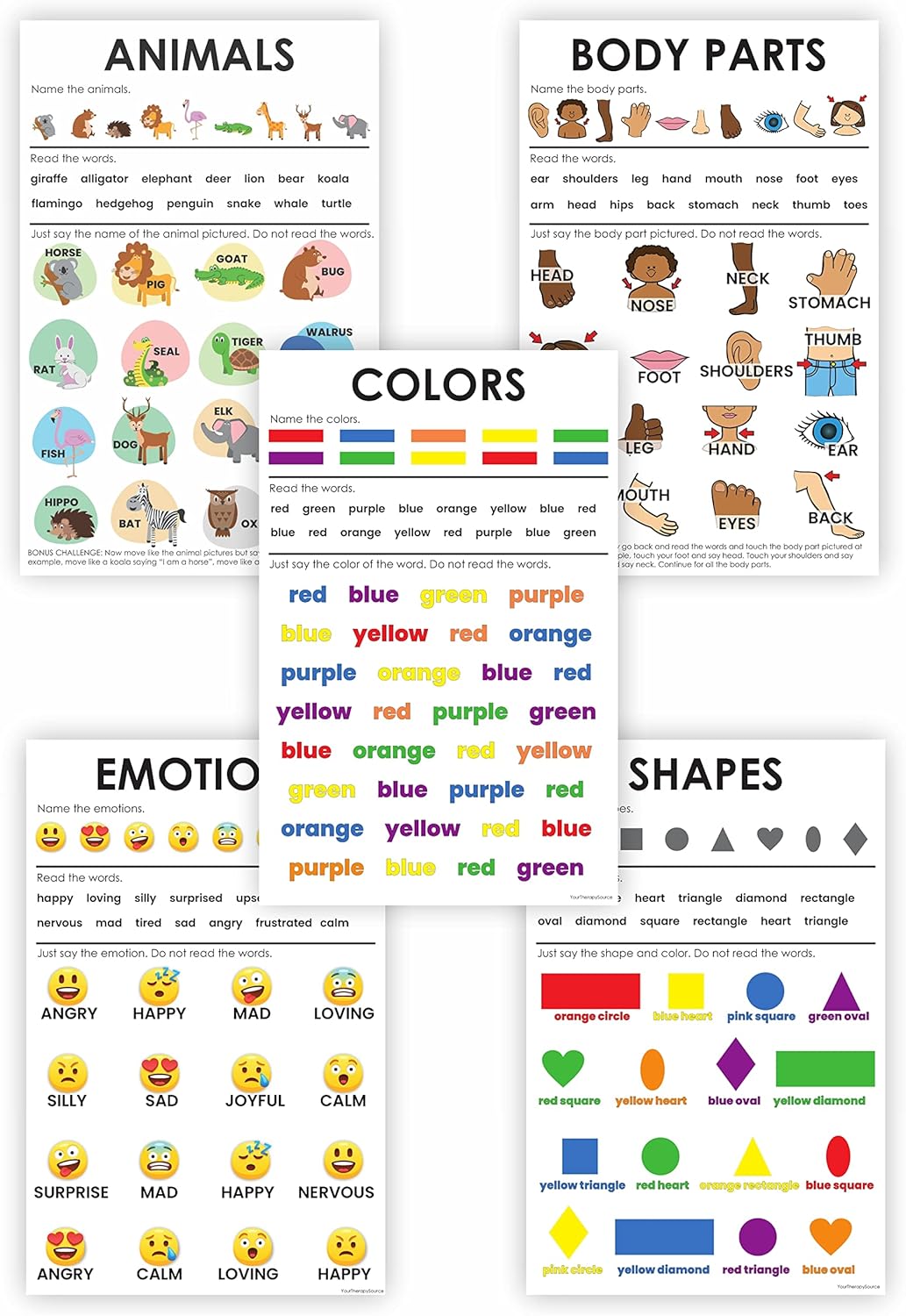 Amazon.com : 5 Brain Games for Kids 11"x17" Posters Practice Executive ...