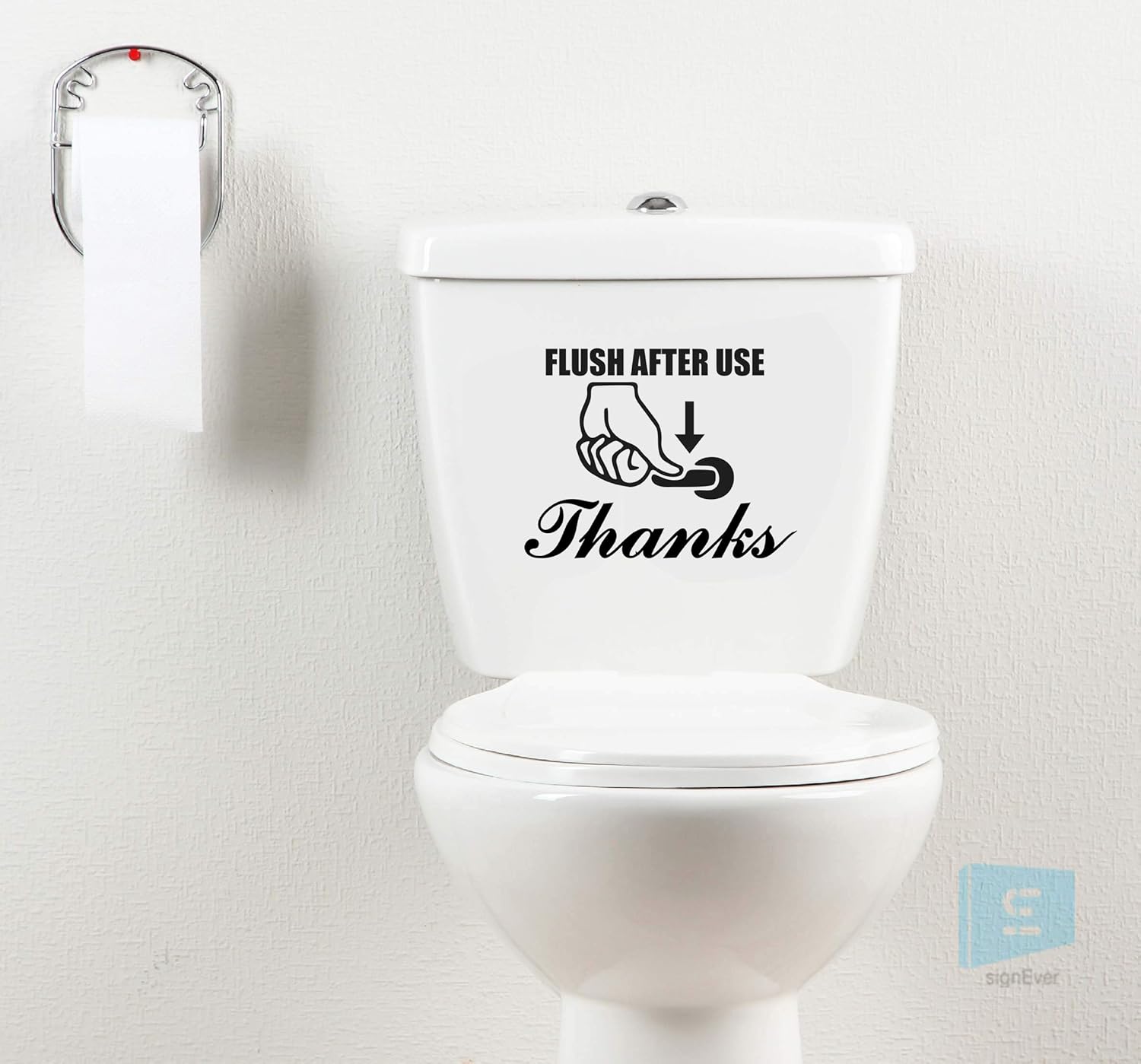SIGN EVER™ Flush After Use Thanks Sign Sticker Bathroom Toilet Signage ...