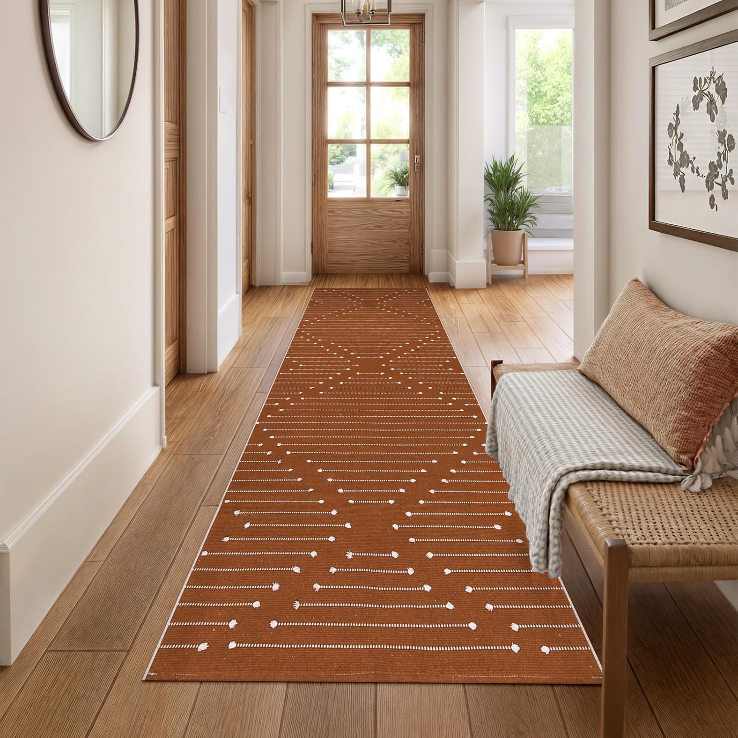 Amazon.com: LIVEBOX Burnt Orange Runner Rug for Kitchen, 2'x8' Boho ...