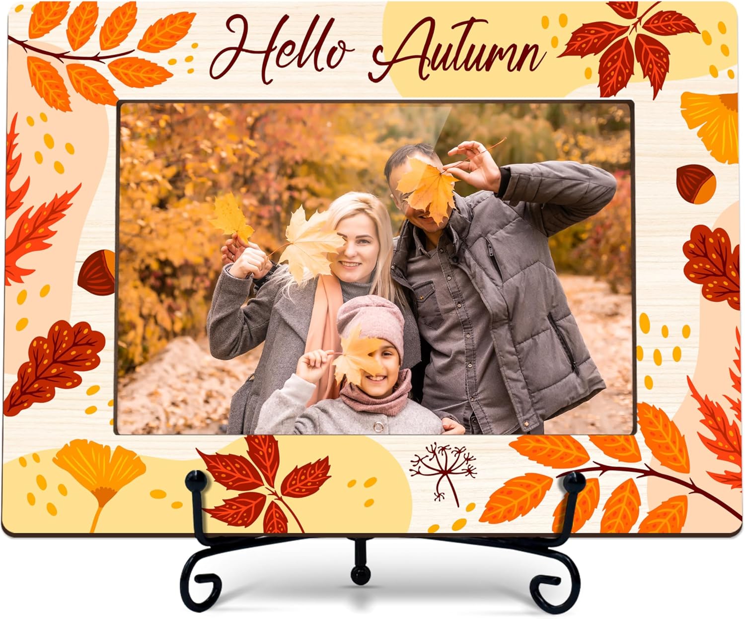 Amazon.com - HandEasy Hello Fall Picture Frame 4×6, Maple Leaves Theme ...