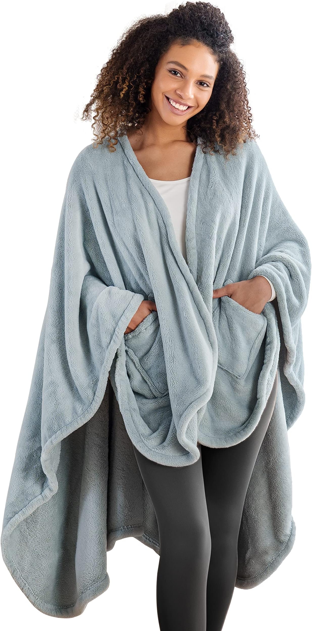 Amazon.com: Catalonia Hooded Blanket Poncho | Wearable Blanket Wrap ...