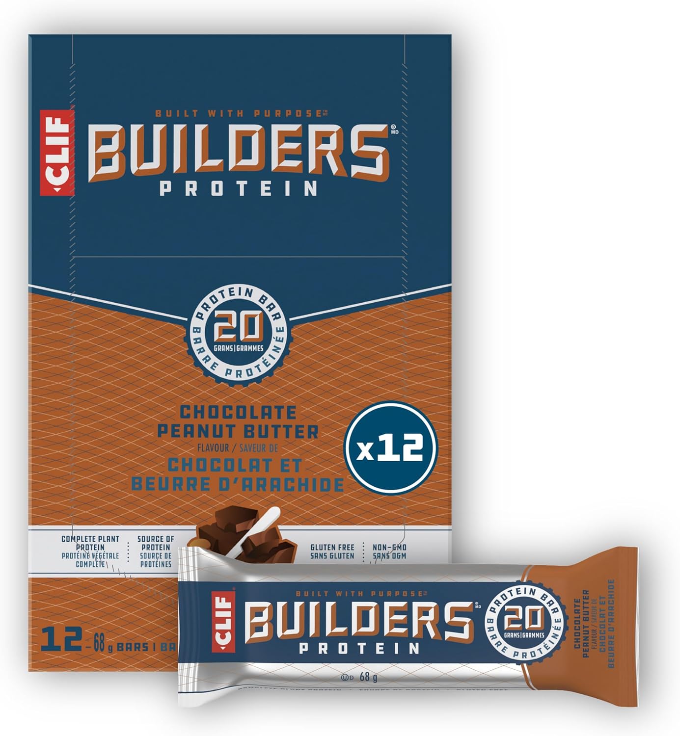 CLIF BUILDERS Protein Bars, Chocolate Peanut Butter Flavor