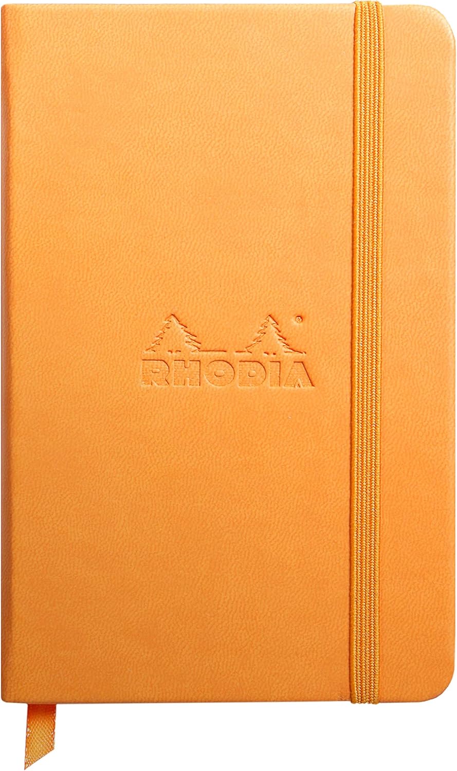 RHODIA 118635C - Orange Rigid Notebook - A6 - 192 pages - Plain Ivory ...