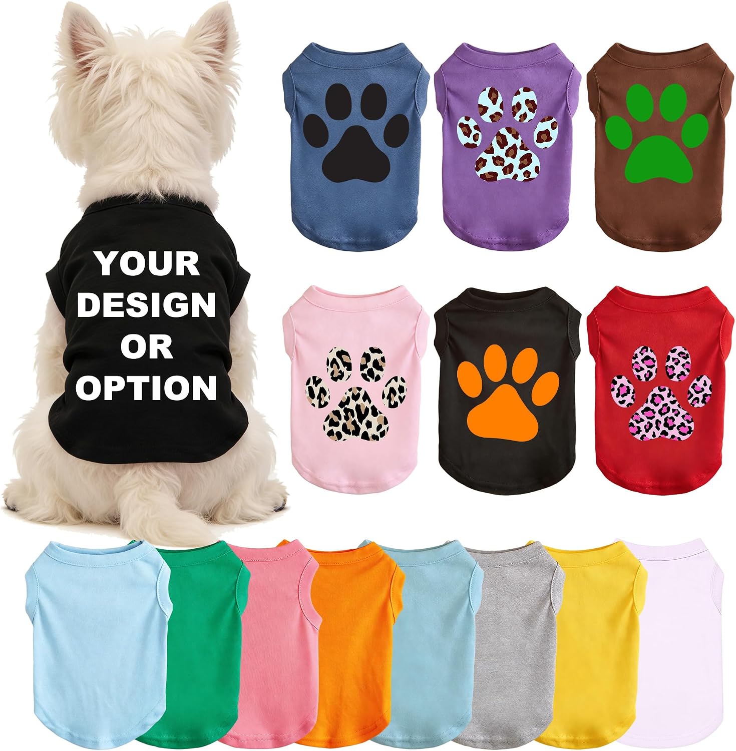 Amazon.com : Custom Dog Shirt, Personalized Dog Clothes with Logo Text ...