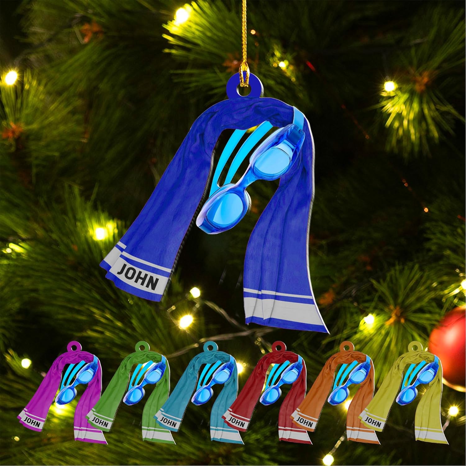 Amazon.com: Artparel Custom Swimming Ornament 2024 - Christmas Gifts ...