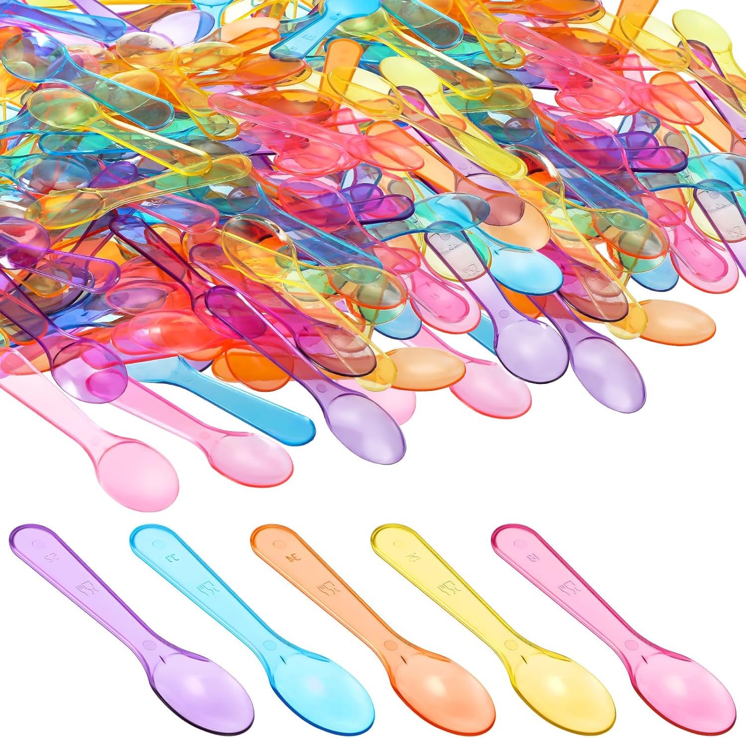 Amazon.com: Teenyyou 1000 Pcs Colored Taster Spoons 3" Plastic Mini ...