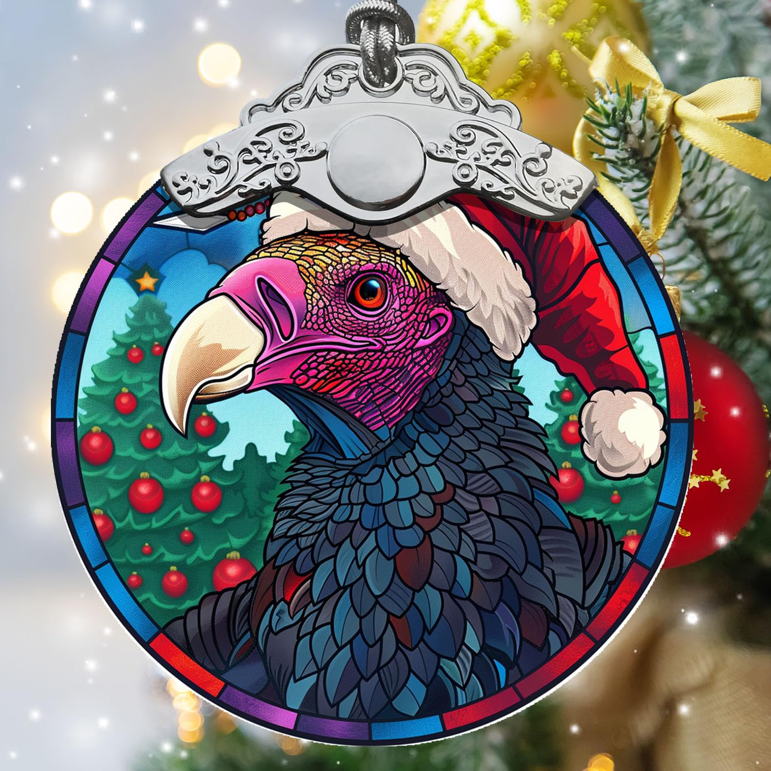 Amazon.com: Turkey Vulture Christmas Ornaments, Turkey Vulture Stained ...