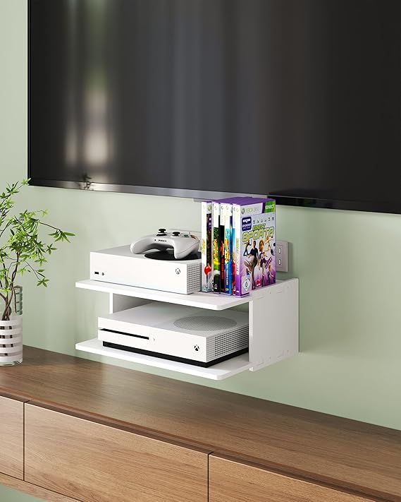 Amazon.com: AREAJD Floating Under TV Game Shelf Stand for Xbox Series S ...