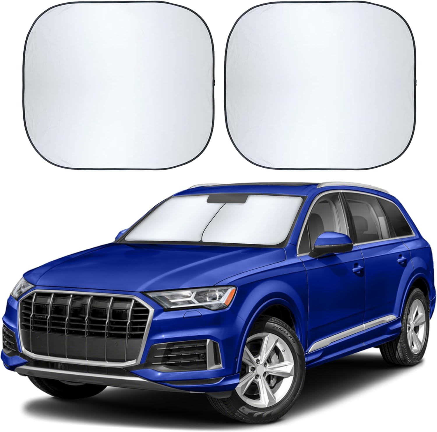 Amazon.com: Autovir 2 Piece Car Windshield Sun Shade Foldable | Front ...