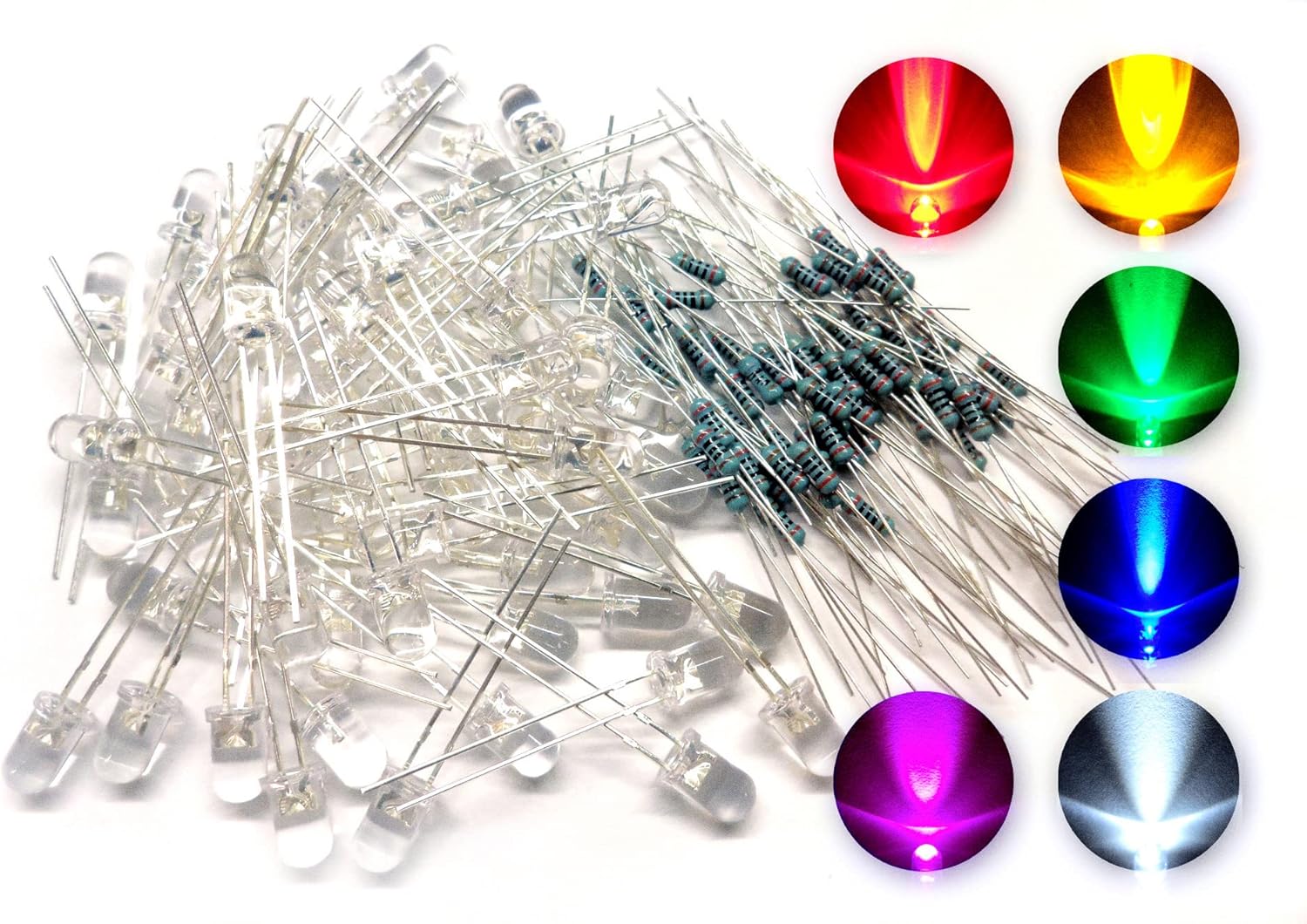 Amazon.com: microtivity IL184 5mm Assorted Clear LED w/ Resistors (6 ...