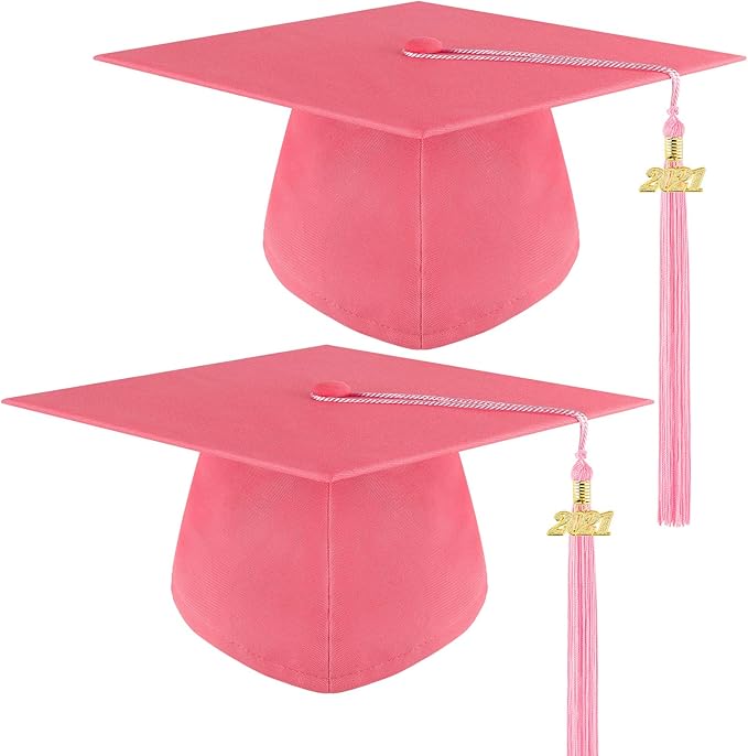 Aneco 2 Pack Adult Graduation Cap Unisex Matte Graduation Hat with 2021 ...