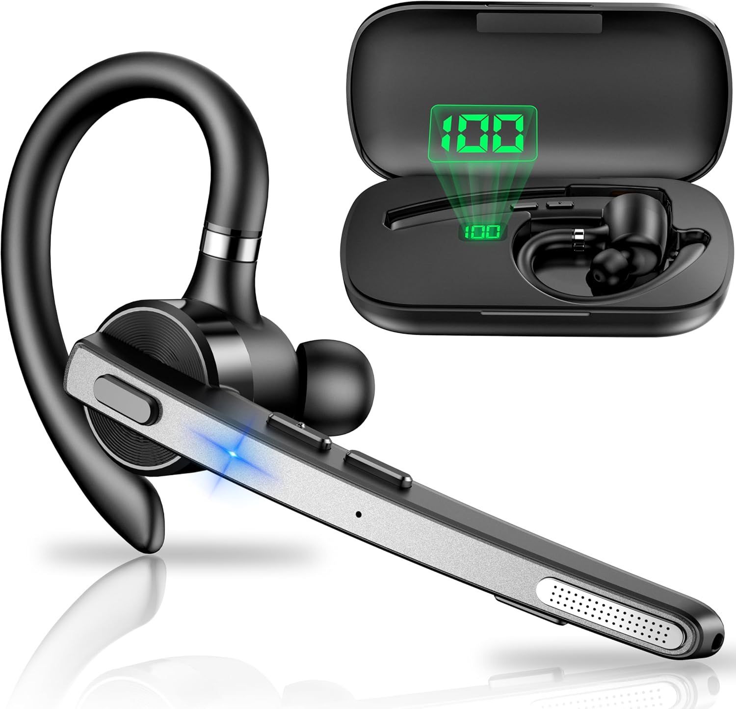Amazon.co.jp: New Bee ヘッドセット Bluetooth 片耳 Bluetoothヘッドセット ハンズフリー通話 耳掛け型 ...