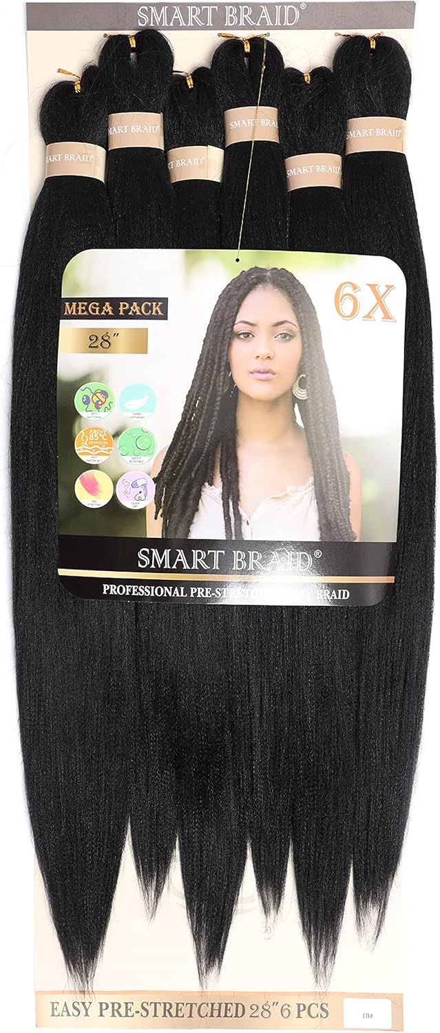 Pre Stretched Braid (PACK OF 6) by Smart Braid 28" long Easy Braiding ...