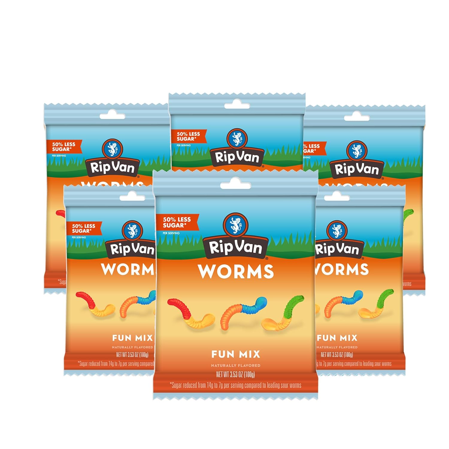 Amazon.com : Rip Van Gummy Worms Mixed Fruit - Low Sugar Gummies with ...