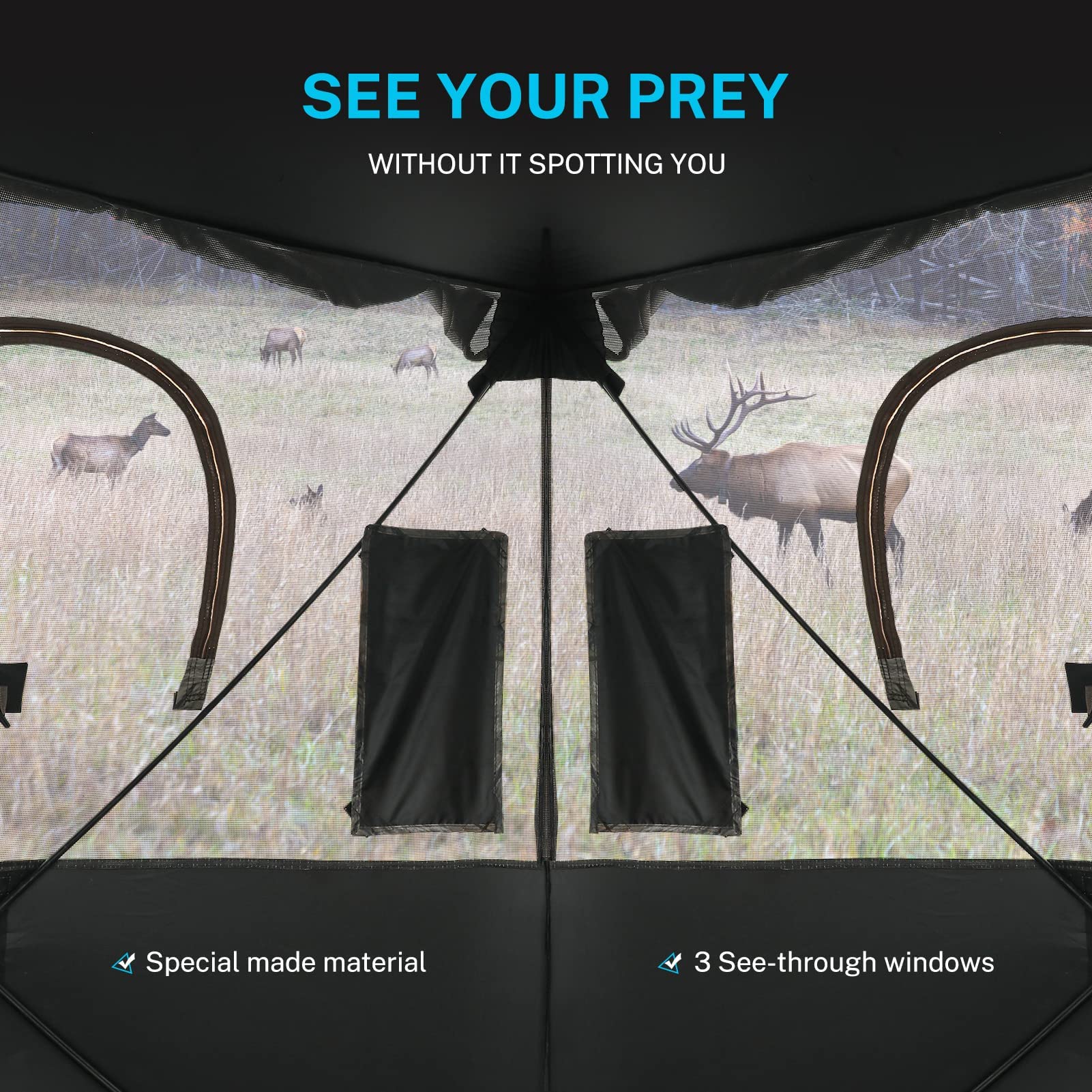 Gonex Hunting Blind, 270 Degree See Through Ground Blind 2-3 Person ...