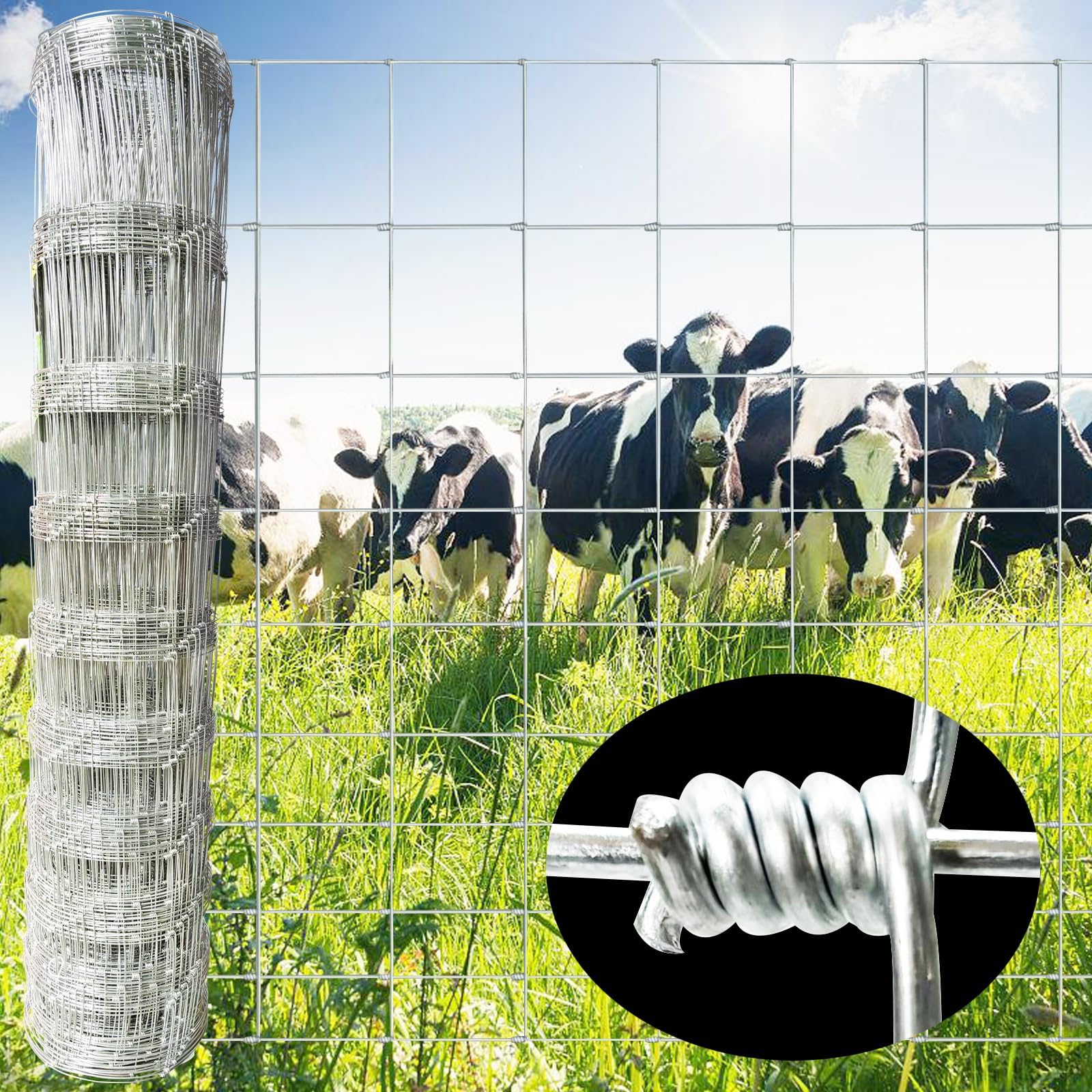 Amazon.com : Livestock Fence, 4ft X 164ft Galvanized Wire Field Wire ...