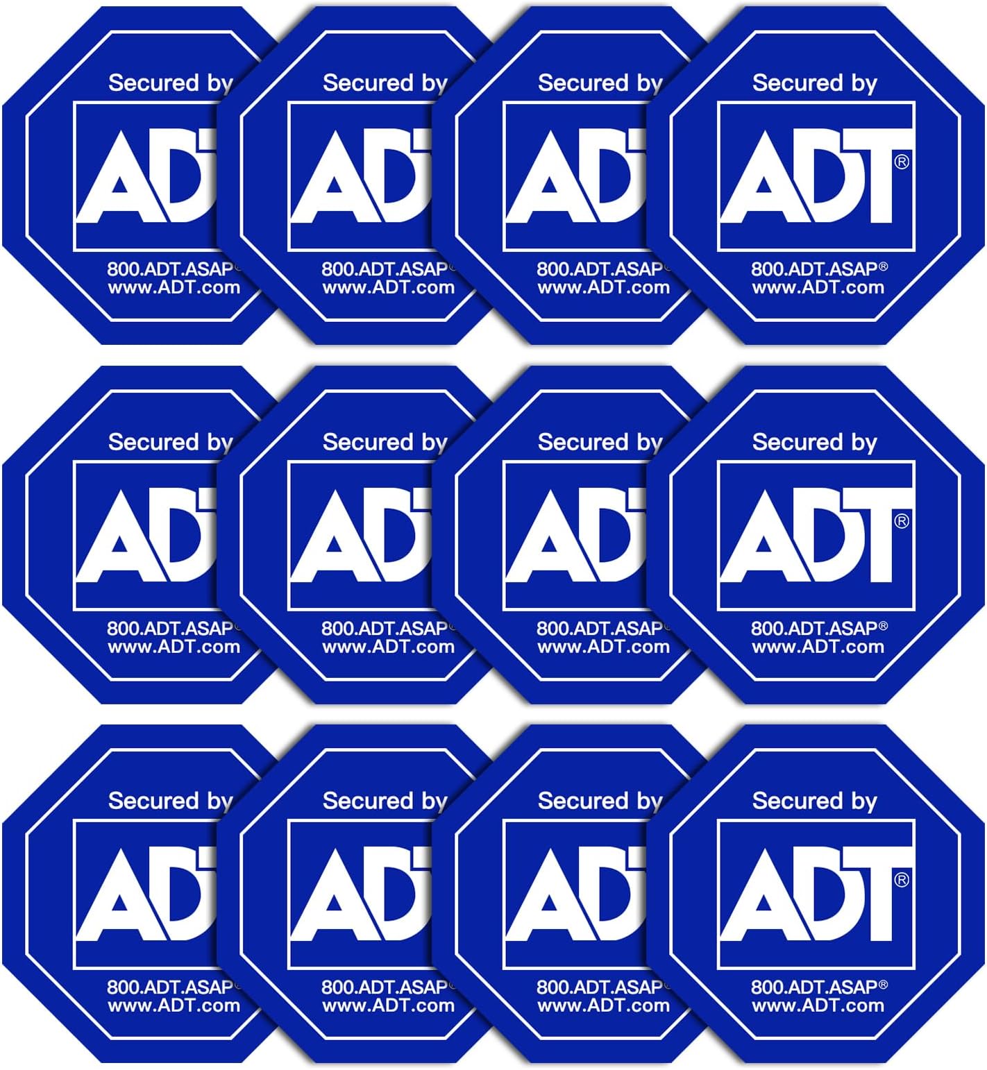 ADT Stickers, 12 Pack ADT Security Stickers, HD Printed Waterproof ...