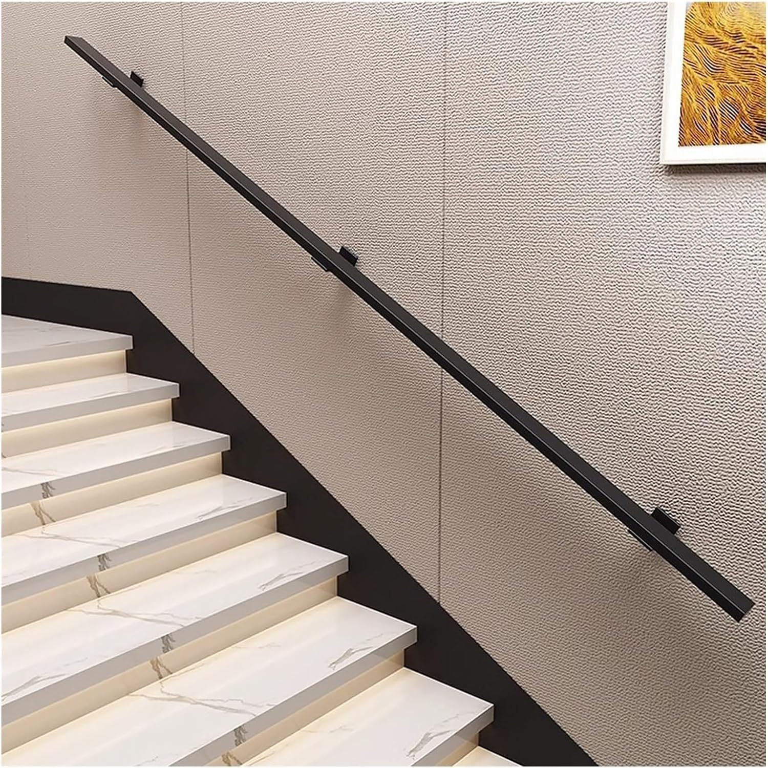 Amazon.co.jp: SAFWEL Safety Handrail, Mini Handrail, Gold/Black Iron ...