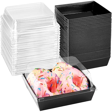 Amazon.com: Ocmoiy Charcuterie Boxes with Clear Lids, 50 Pack 5" Square ...