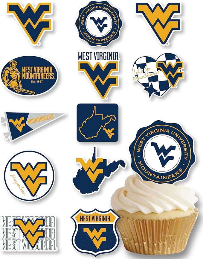 Amazon.com: West Virginia University Cupcake Topper Party Supplies for ...