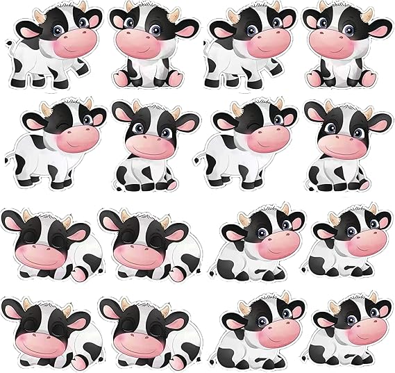 Amazon.com: 32 Pieces Cow Print Cutouts Cow Print Farm Animal Party ...