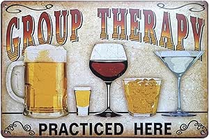 Amazon.com: Eveokoki Group Therapy Practiced Here Retro Vintage Metal ...