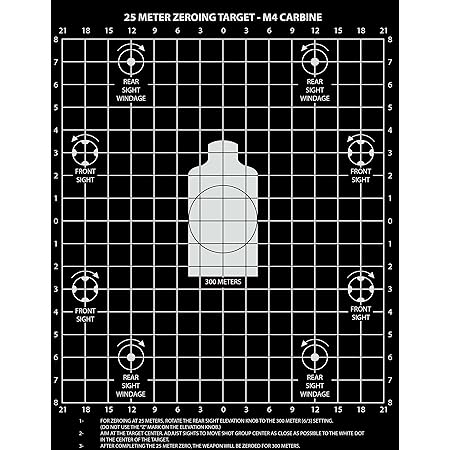 Amazon.com : PlusTactical M16A1 25 Meter Zeroing Target On EZ Peel ...