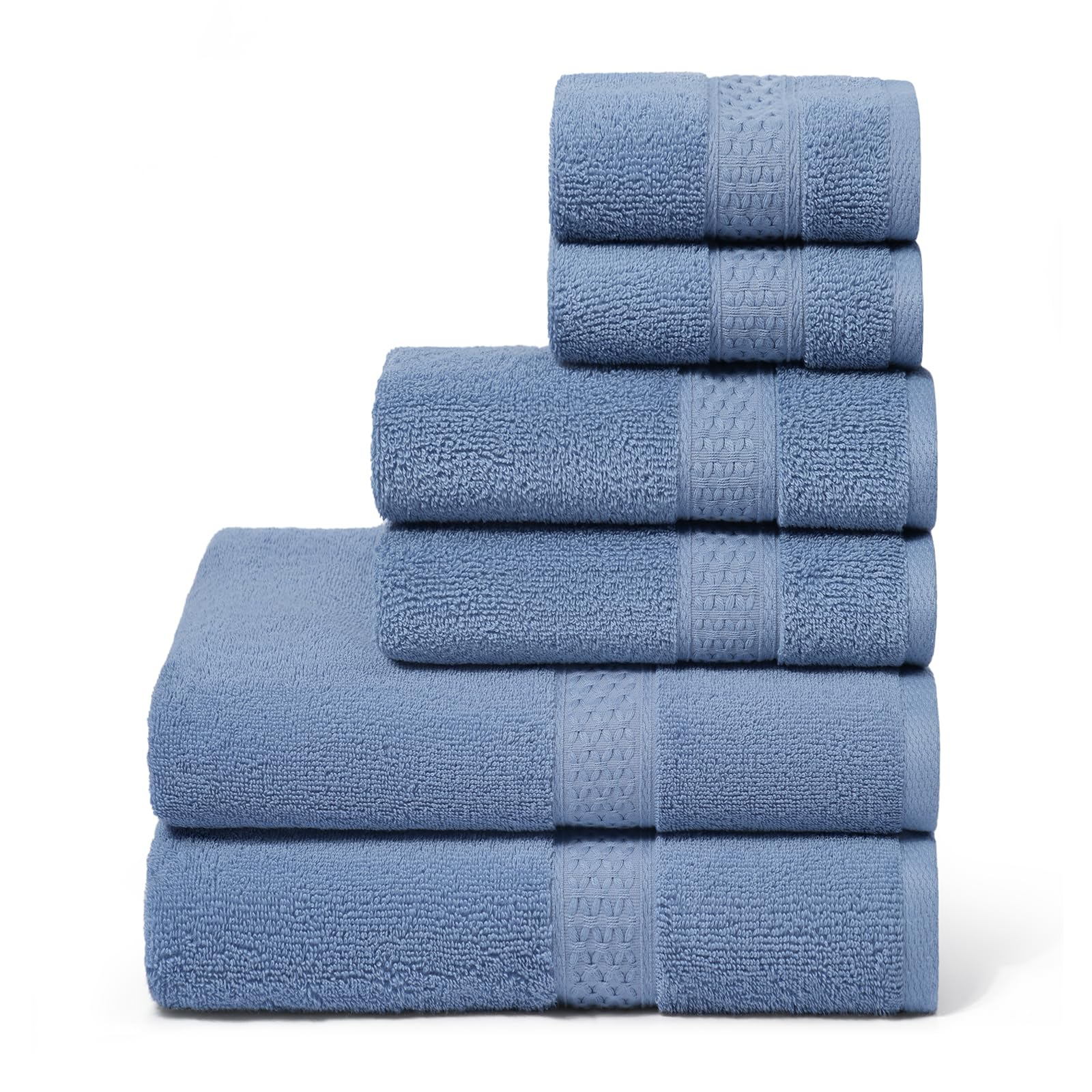 Amazon.com: KaiTingu 6pcs Bathroom Towel Set 100% Cotton Towels Set ...