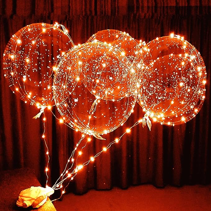 Amazon.com: 10 PACKS LED Bobo Balloons, Clear Light Up Balloons,Helium ...