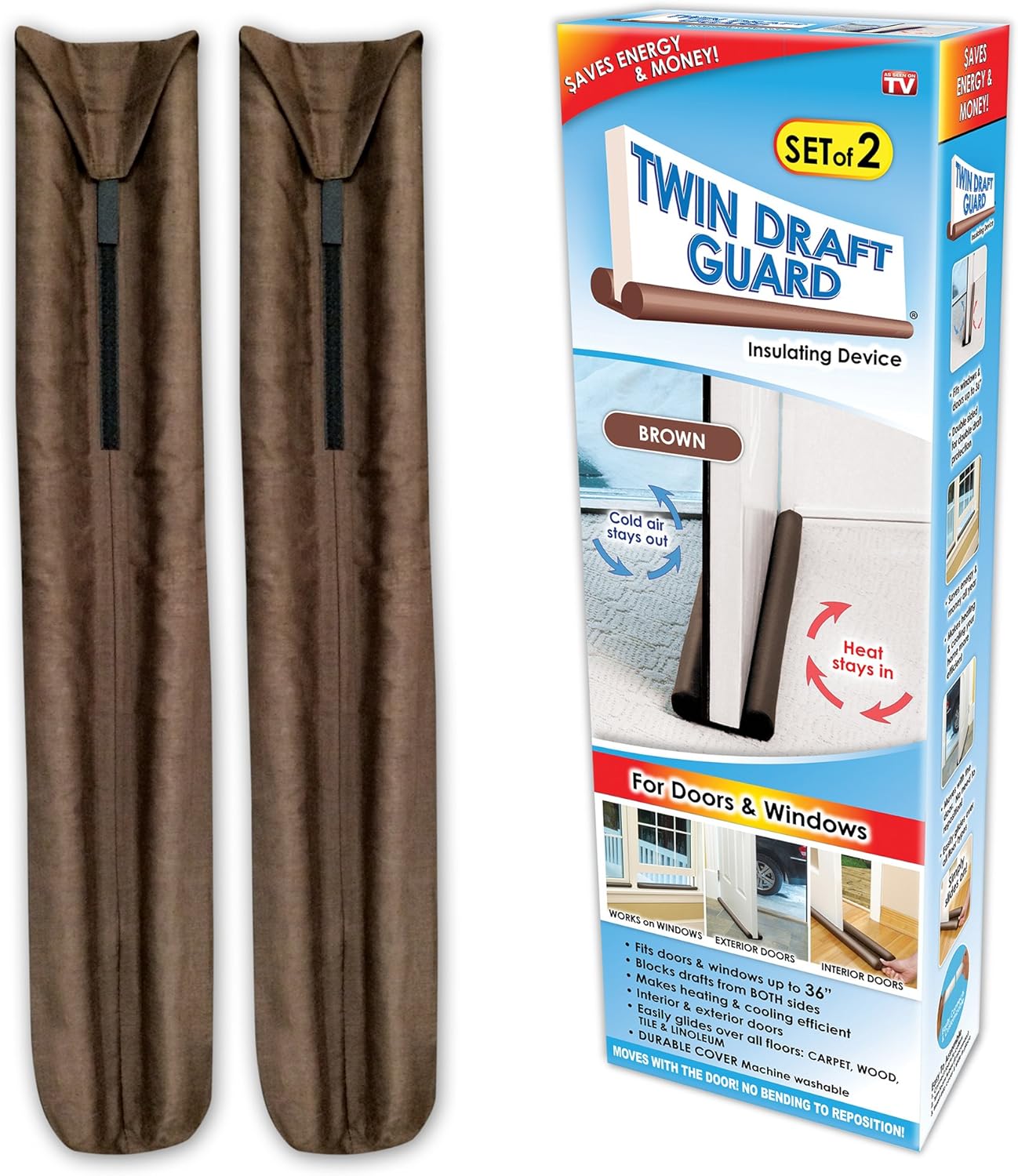 Amazon.com: Original Twin Draft Guard Door Draft Stopper, Year Round ...