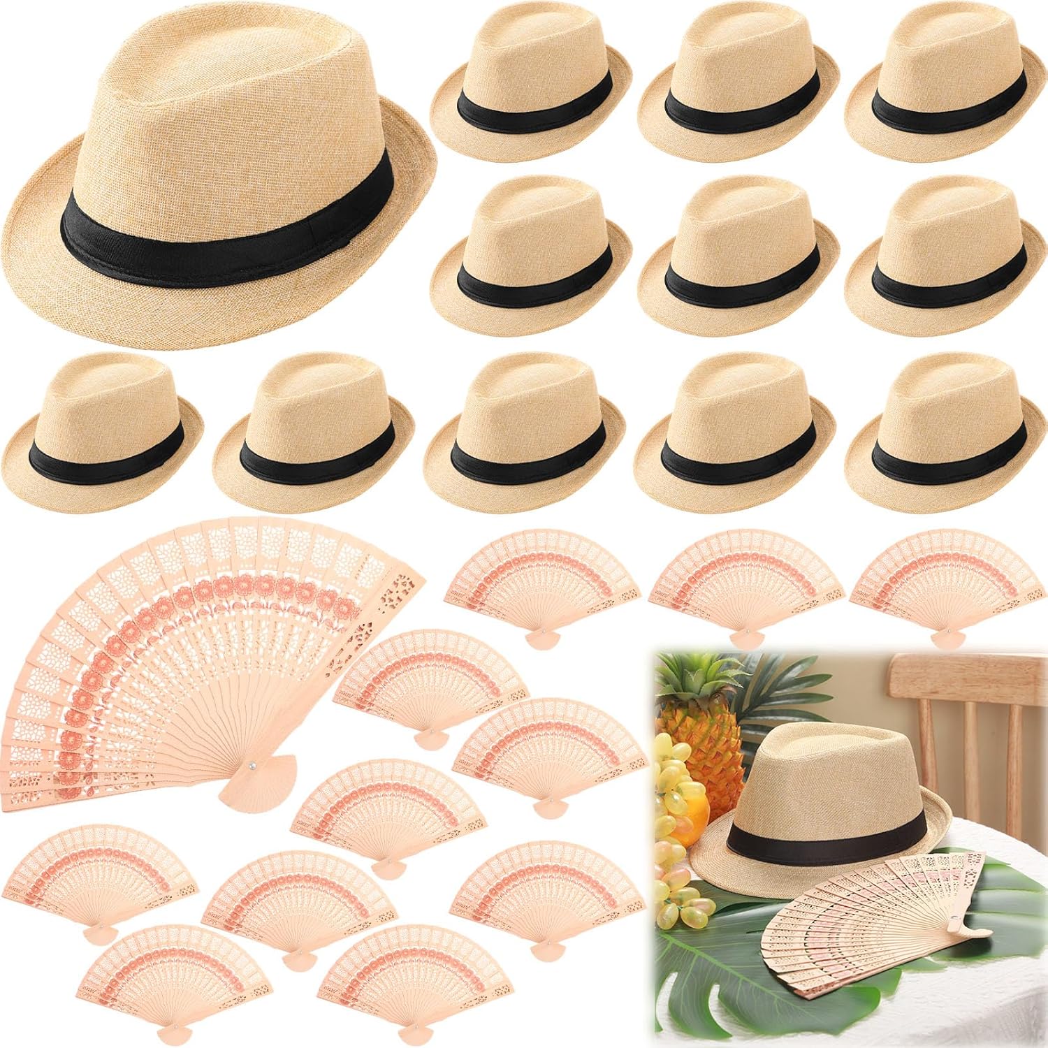 Chicingyou 12 Sets Havana Night Party Decorations 12 Pcs Cuban Hats for ...