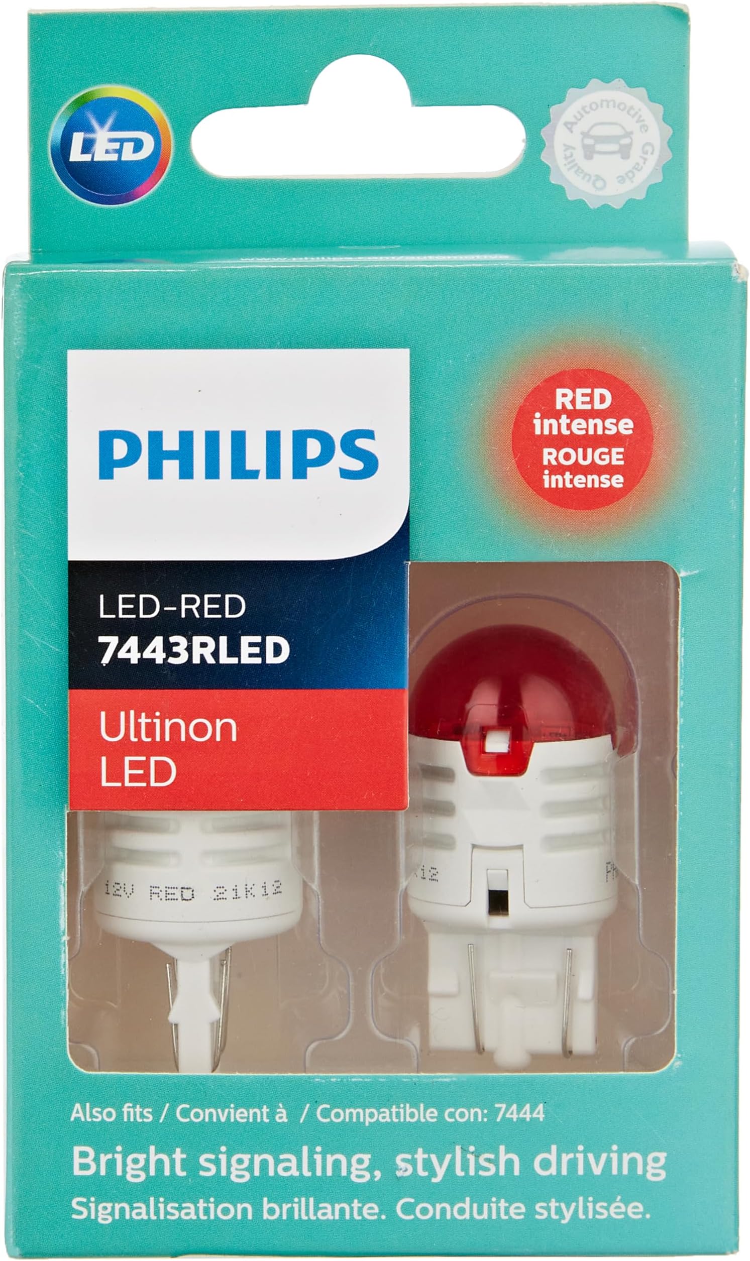 Philips 7443 Ultinon LED Bulb (Red), 2 Pack : Amazon.ca: Tools & Home ...