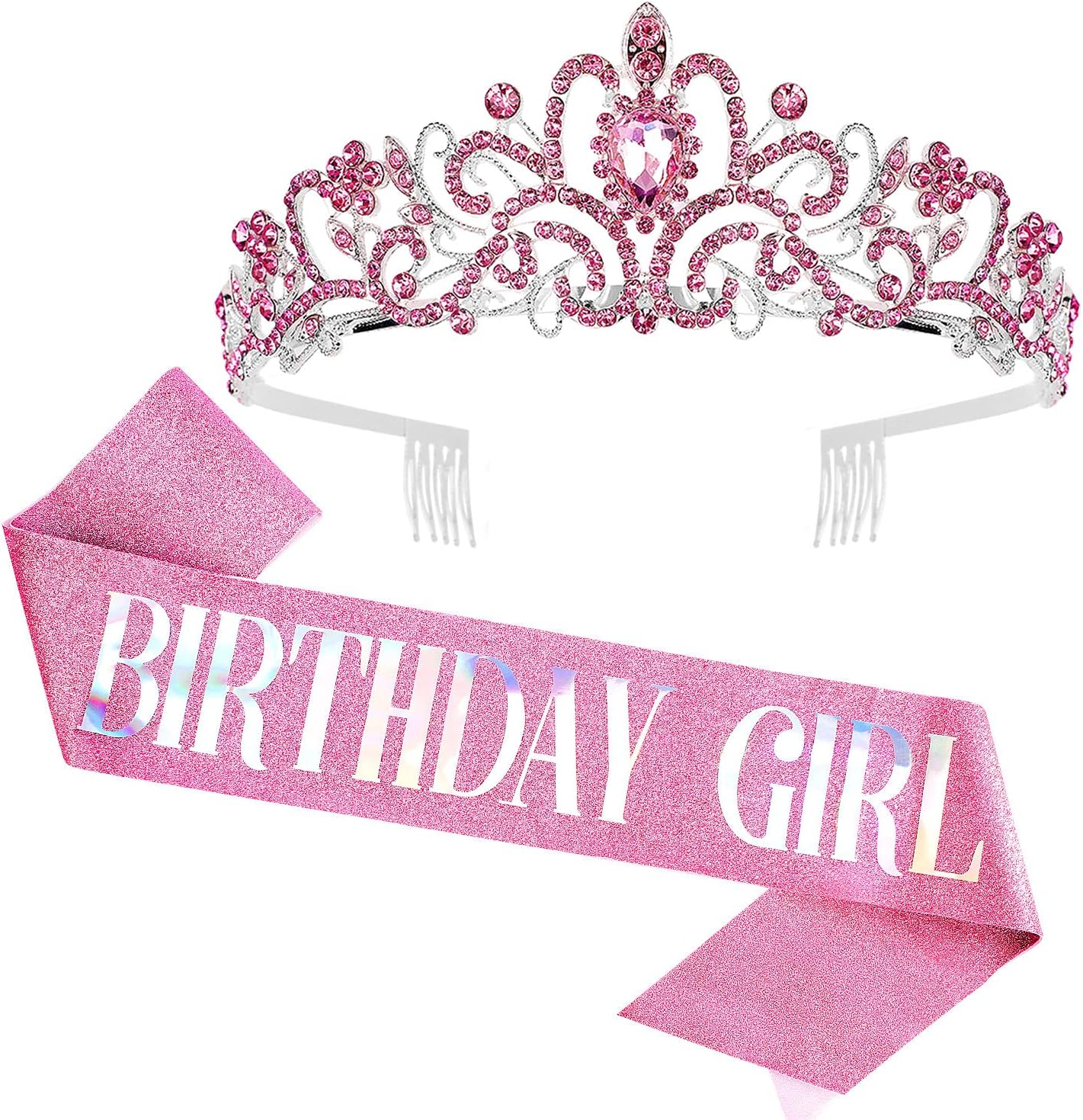 Birthday Tiaras for Girls Birthday Crown Sash Happy Birthday Girl Tiara ...