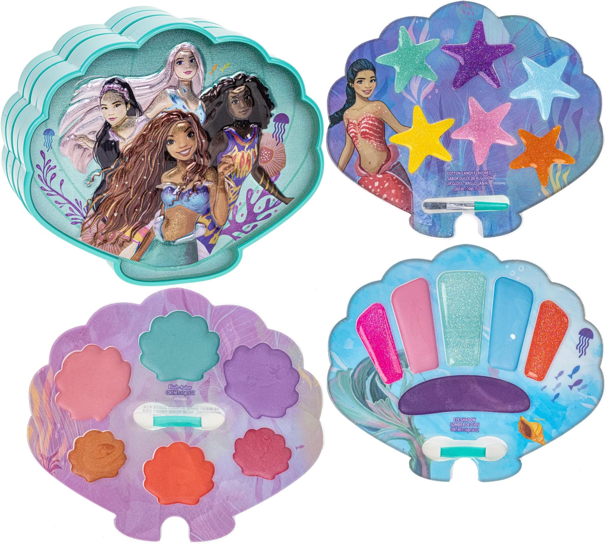 Amazon.com : Townley Girl Disney The Little Mermaid Sparkly Cosmetic ...