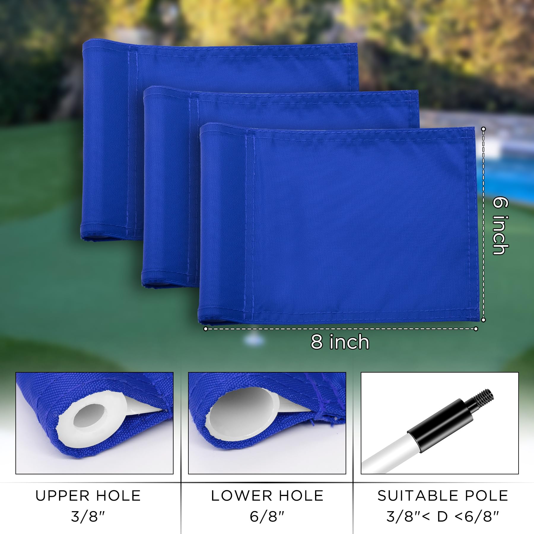 Snapklik.com : Golf Flag 8x6 Inch - Plain Blue, 420D Nylon, Tube ...