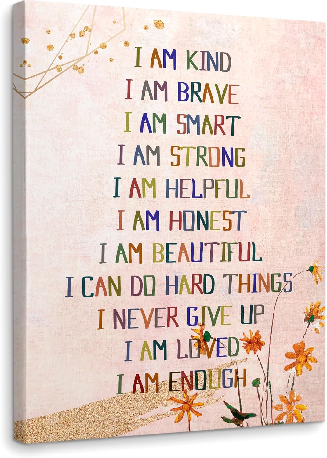 Amazon.com: WODMIS Affirmation Wall Decor,I Am Kind Smart Brave ...