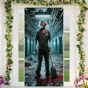 Amazon.com: BlissYard Halloween Scary Skeleton Janitor Door Cover 71x35 ...