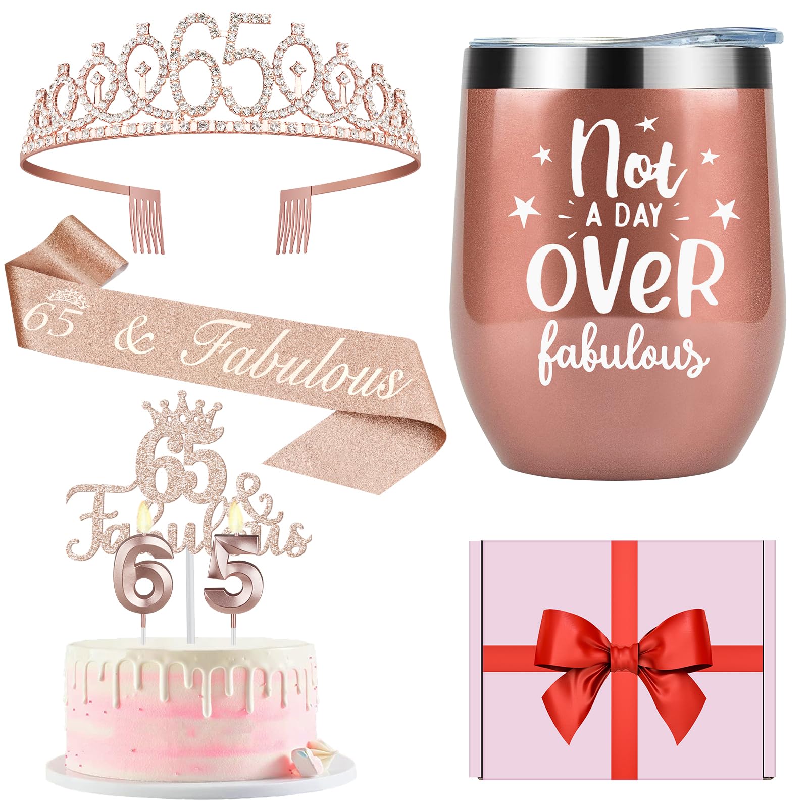 Amazon.com: Juesly 65th Birthday Decorationss for Women Including 65th ...