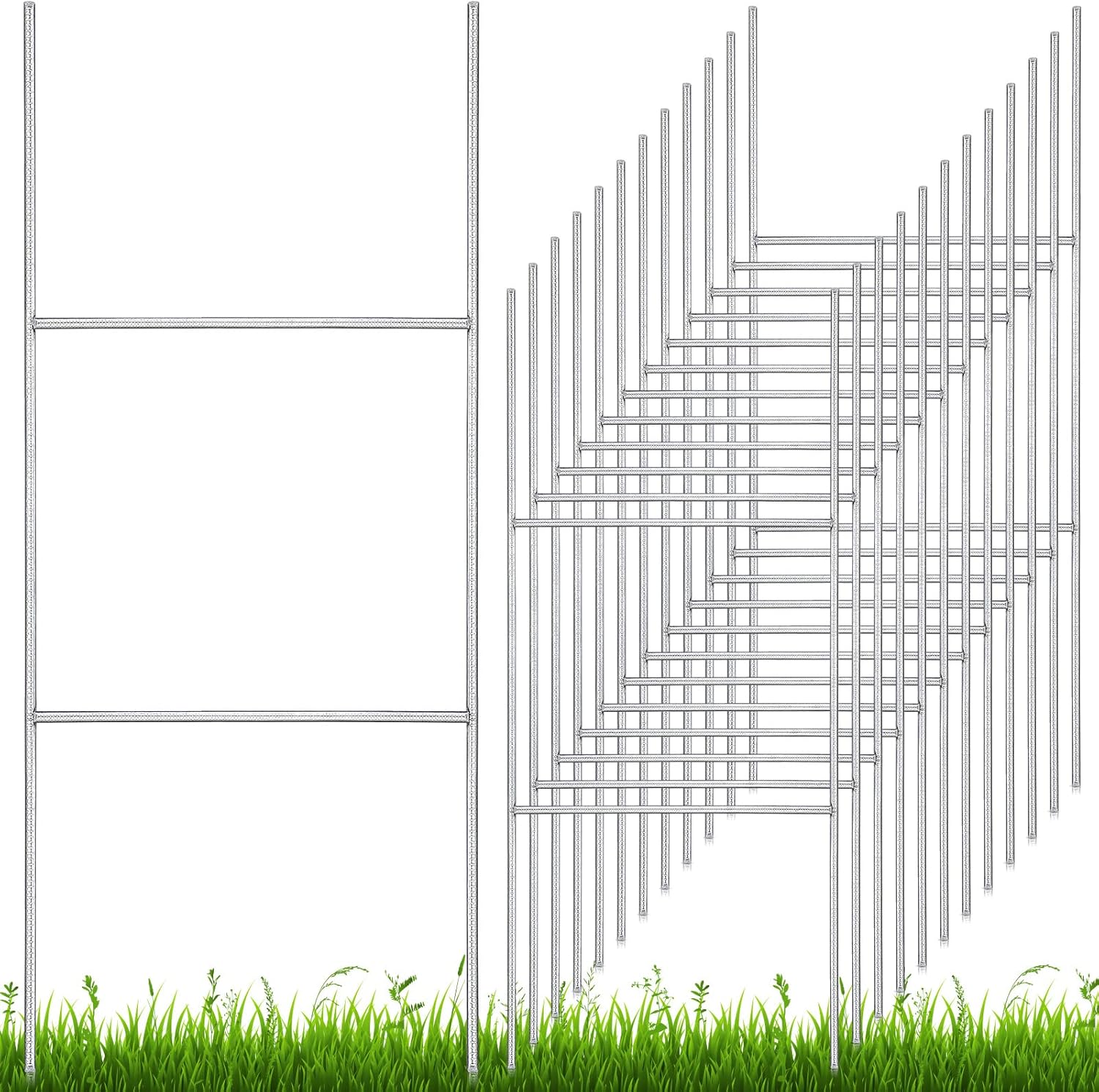 Amazon.com : 12 Pcs H Stakes for Yard Signs 24'' x 10'' Metal Heavy ...