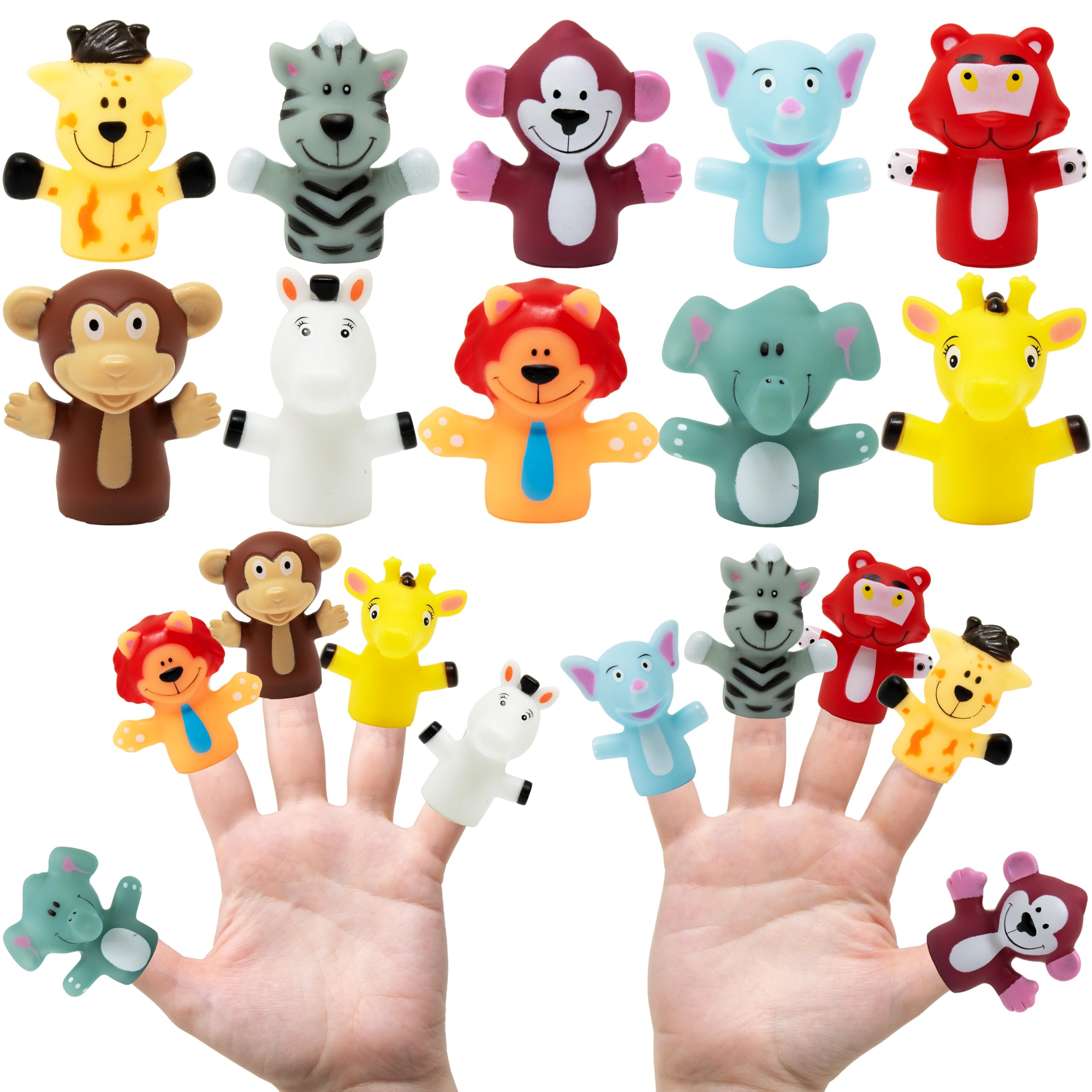 Amazon.com: Kiddie Play Finger Puppets for Kids, 10 pc Zoo Animals ...