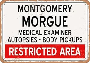 Amazon.com: Metal Sign - Morgue of Montgomery for Halloween - Vintage ...