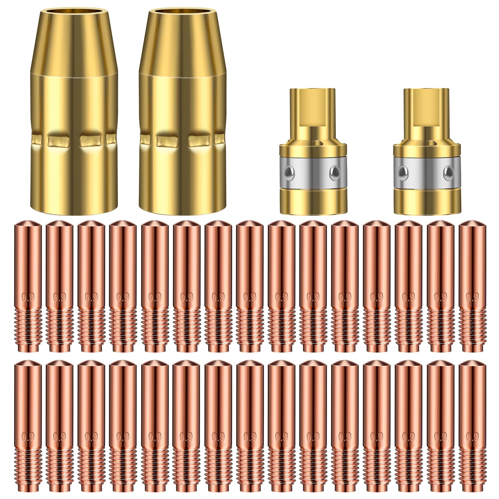 SUNJOYCO 34 PCS MIG Welding Gun Accessory Kit, 0.035" Contact Tips ...