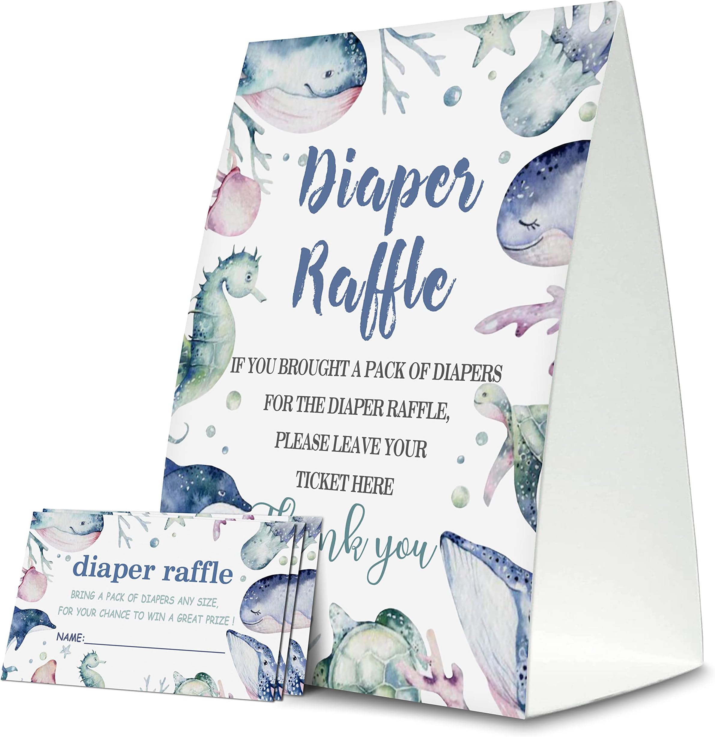 Amazon.com : Diaper Raffle Baby Shower Game Kit, Mermaid Diaper Raffle ...