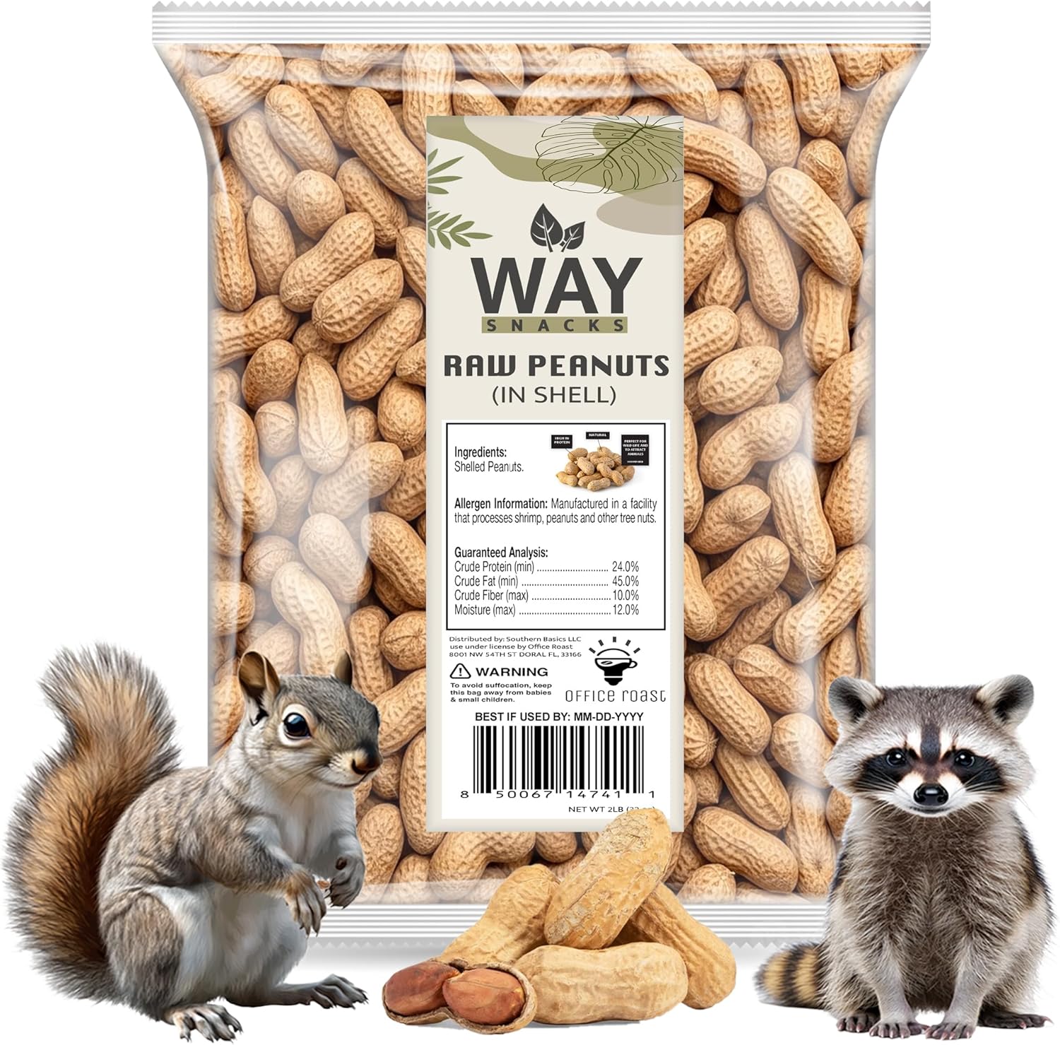 Amazon.com: Office Roast Raw Peanuts in Shell 2 lb Bag – Unsalted ...