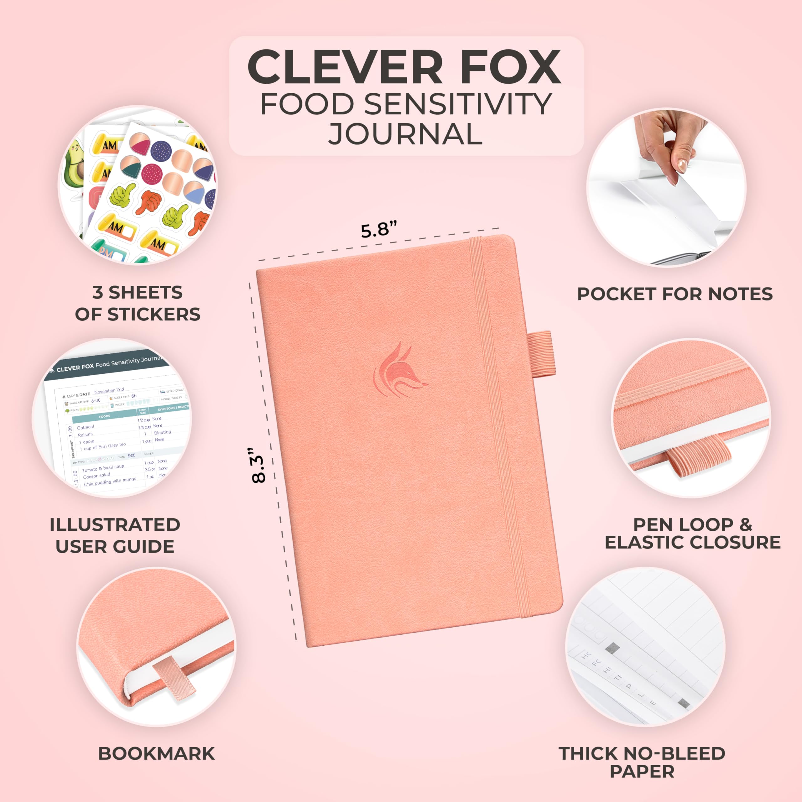 Snapklik.com : Clever Fox Food Sensitivity Journal Daily Intolerance ...