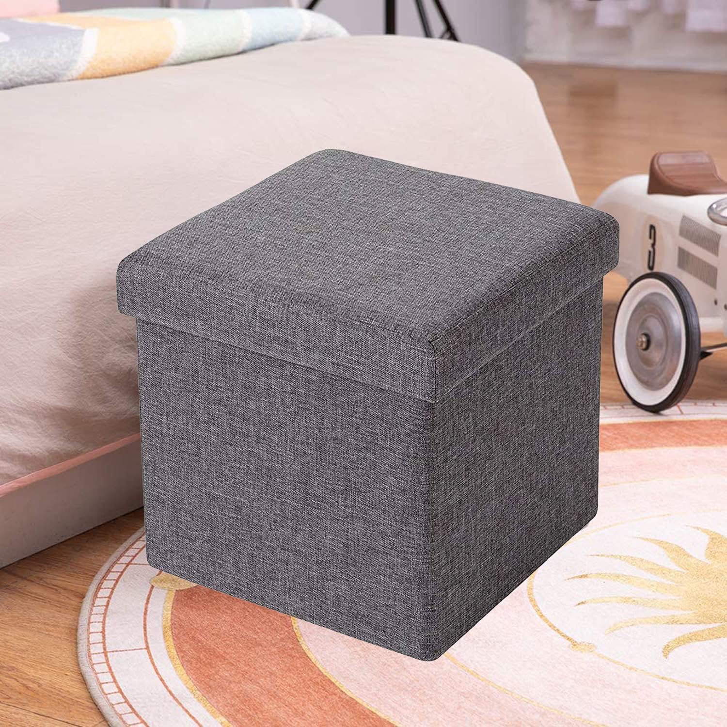 Inditradition Foldable Ottoman Pouf Stool with Spongy Cushioning ...