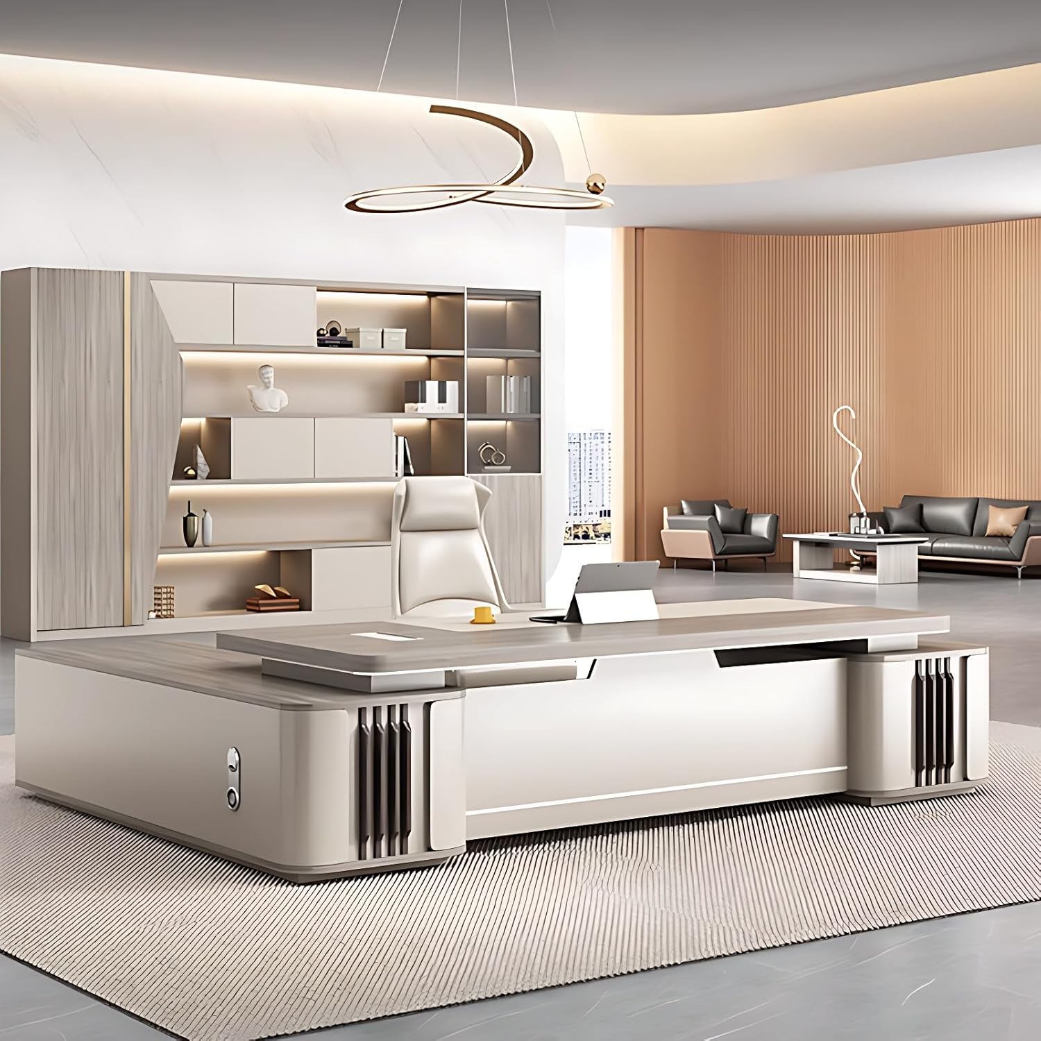 Amazon.com: ZGNBSD Executive Desk - Extra Wide Computer Desk with Cable ...