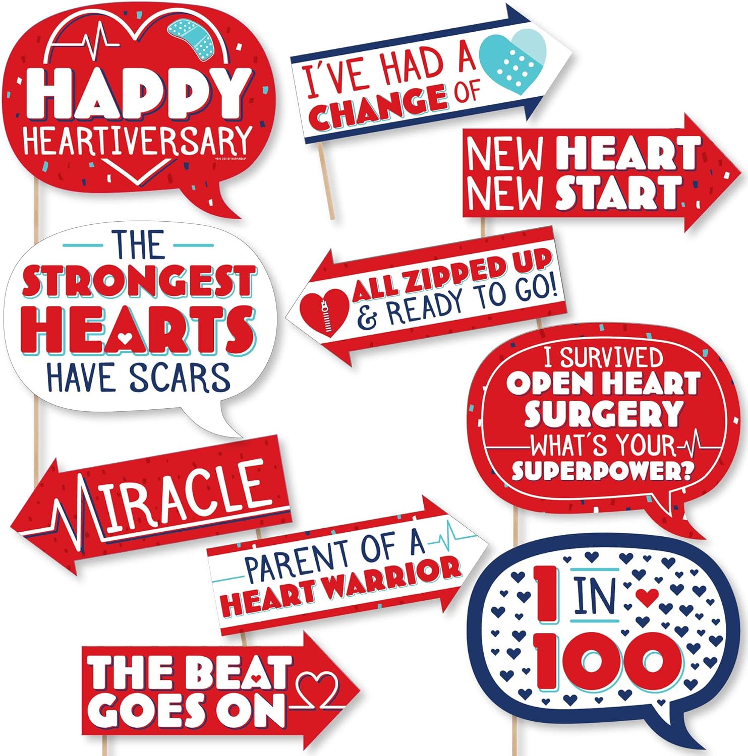 Amazon.com: Big Dot of Happiness Happy Heartiversary - CHD Awareness ...