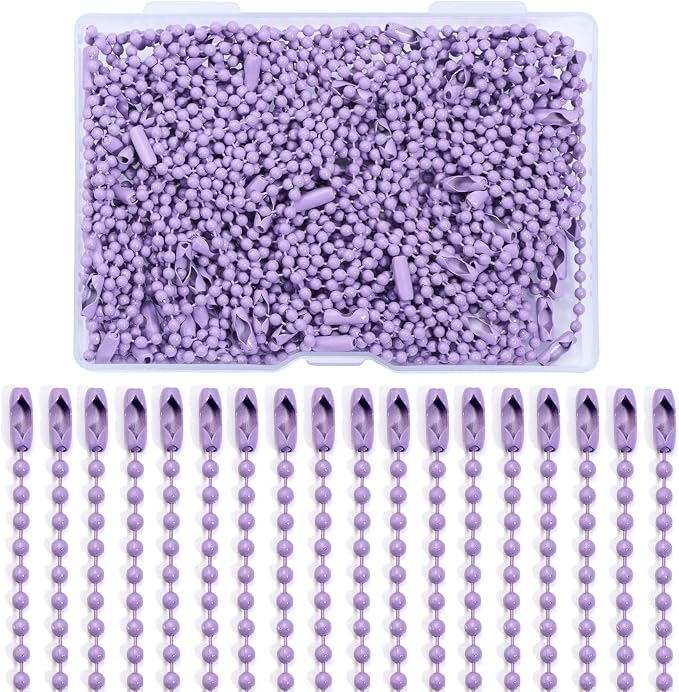 Amazon.com: Lemonkey 100Pcs Ball Beads Chains Bulk,Purple Keychains ...